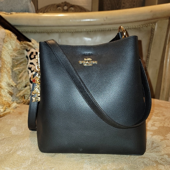 Coach | Bags | Coach Bucket Bag Black Leather Crossbody Nwt Includes ...